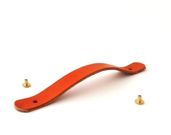 Leather drawer pulls | Etsy