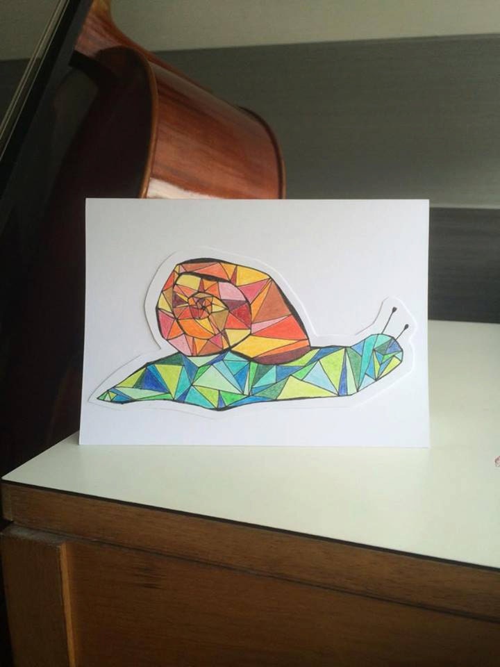 Snail Greetings Card by CarasCardDesigns on Etsy