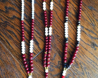 Items similar to Beautiful Maroon Necklace with Pendant-One of a kind ...