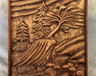 Hand carved trees | Etsy