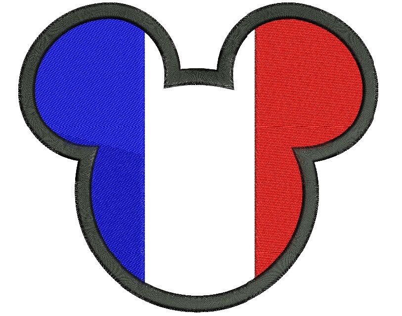 Mickey Mouse France Applique Embroidery Design