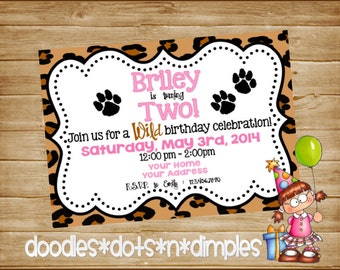 Cheetah invitation | Etsy