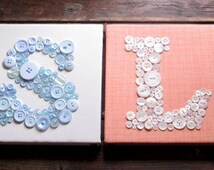 Popular items for button letter art on Etsy