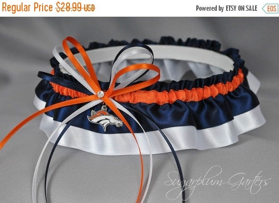 Denver Broncos Wedding Garter by sugarplumgarters on Etsy