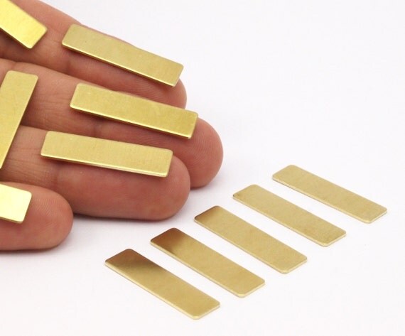 Brass Rectangle Bar 24 Raw Brass Rectangle Stamping Blanks