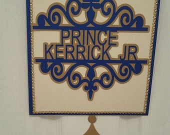 Prince Welcome Sign. Prince Baby Shower Welcome Sign w/ Crown
