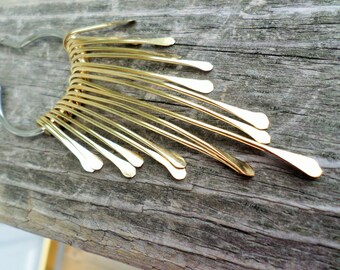 Hammered Brass Paddle Set Stick Pendant Charm Pins