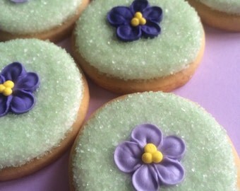 Royal Icing Flower Cupcake Toppers Rainbow Mix by cakeartbychristy