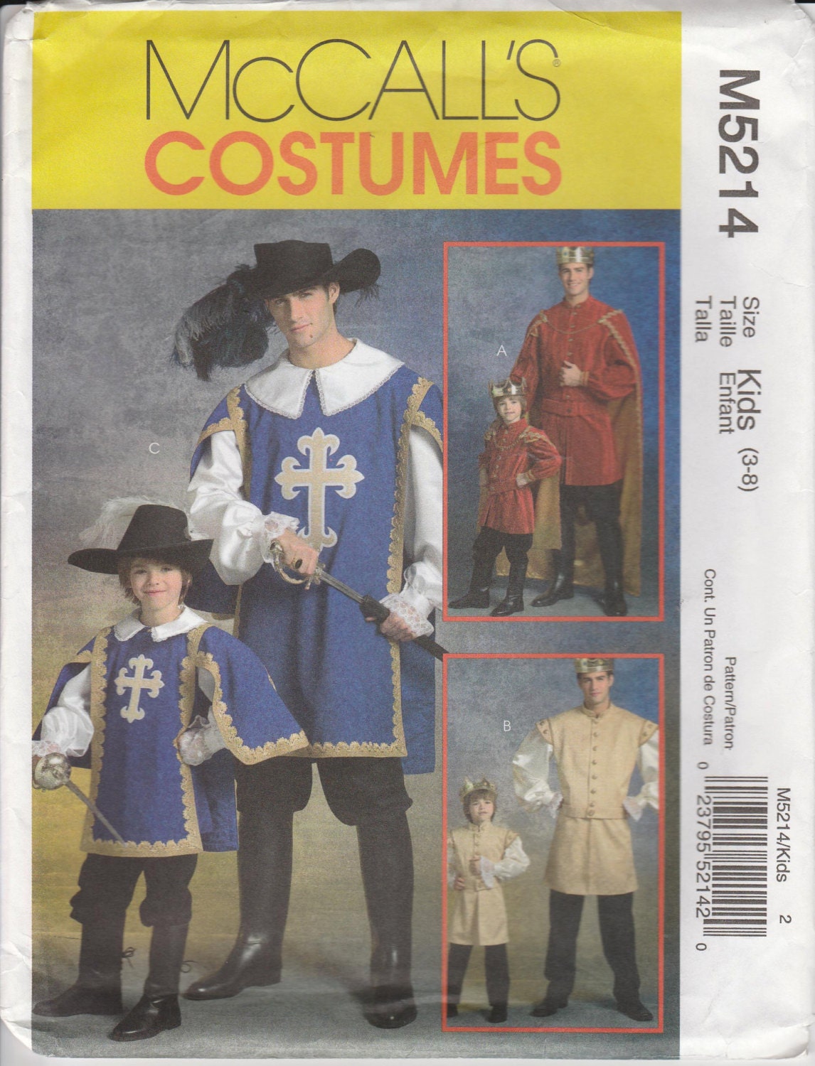 Boy's Musketeer Costume Prince Tunic Doublet Renaissance