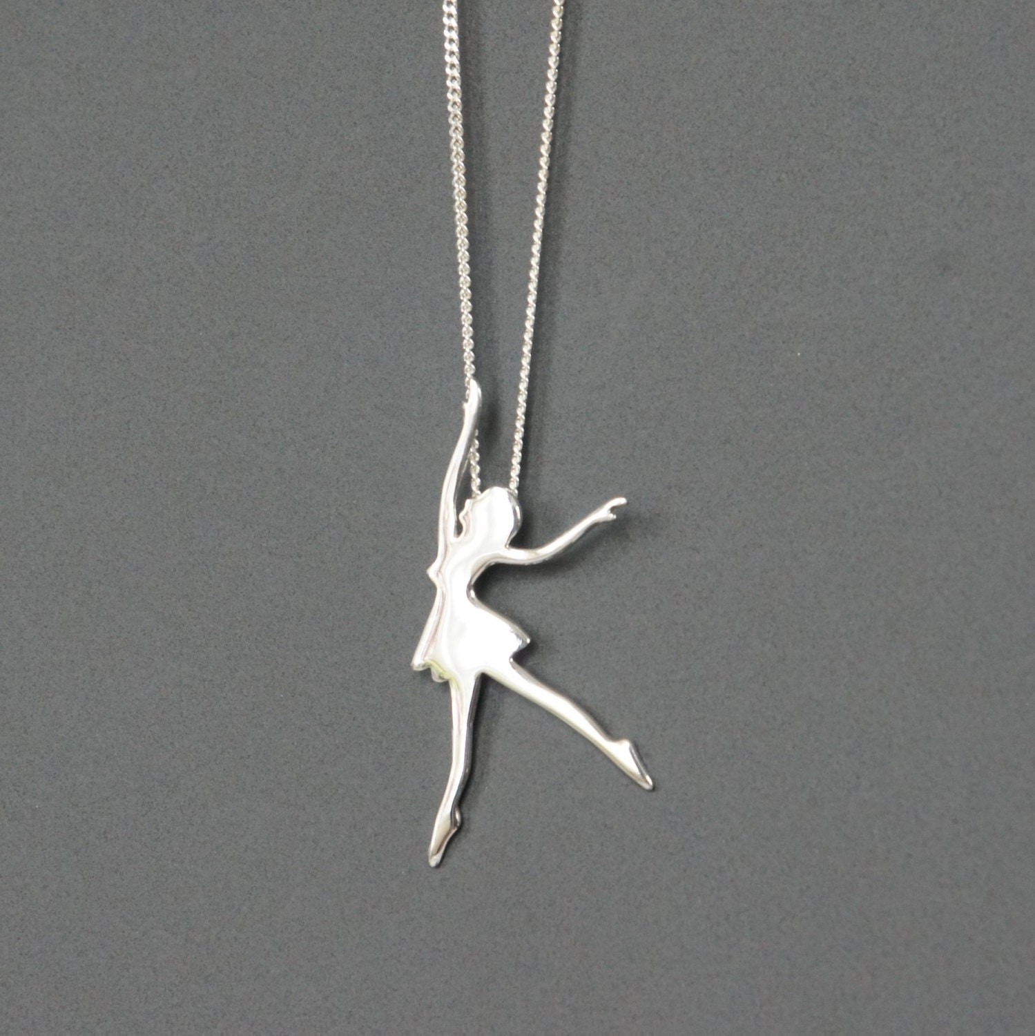Sterling Silver Ballerina Necklace Ballet Dancer Necklace