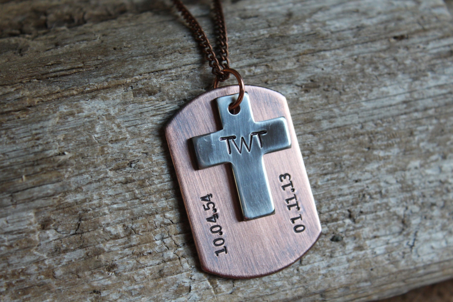 Dog Tag with Cross Remembrance Necklace Loss of Loved One