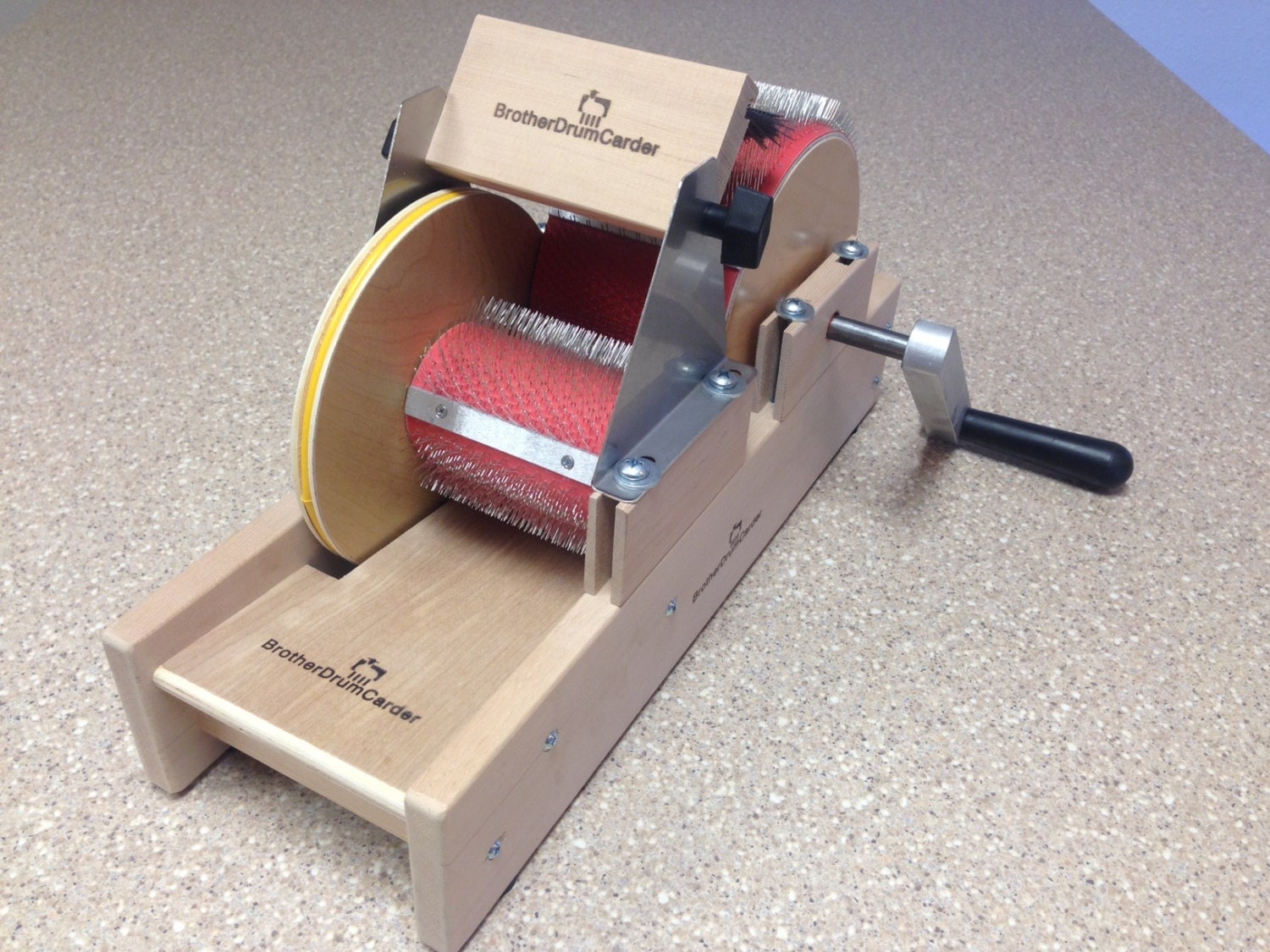 New Baby Brother 4 wide mini size drum carder W/Packer