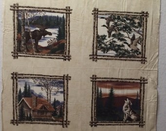 Wolf fabric panel | Etsy