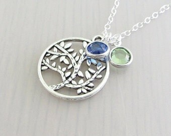 Silver tree necklace | Etsy