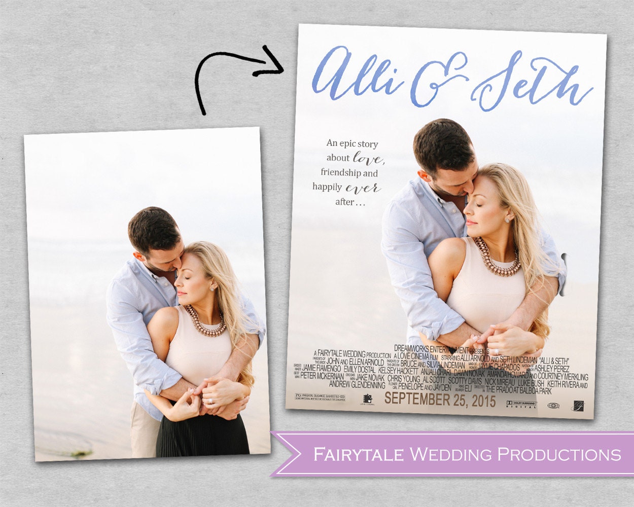 Personalized Engagement Movie-Themed Wedding Poster Welcome