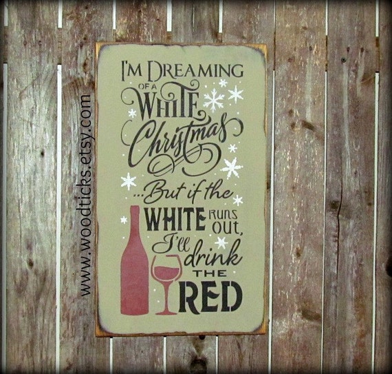 Wine Decor Wooden Wine Sign Holdiay Gift Winter Decor by Woodticks