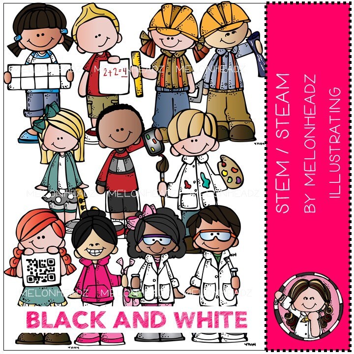 STEM / STEAM clip art Black and White