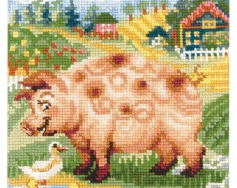 Pig cross stitch | Etsy