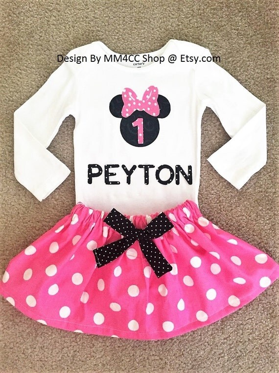 Minnie Mouse outfit Dress first Birthday Party Pink Skirt