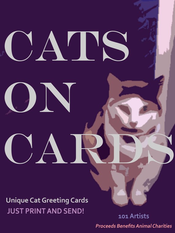 Items similar to Cats on Cards - ASPCA DONATION - Original Art Inspired ...