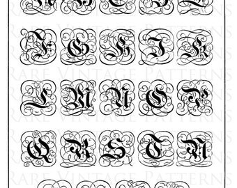 FRENCH ALPHABET STENCIL Large Letter K Monogram Initial