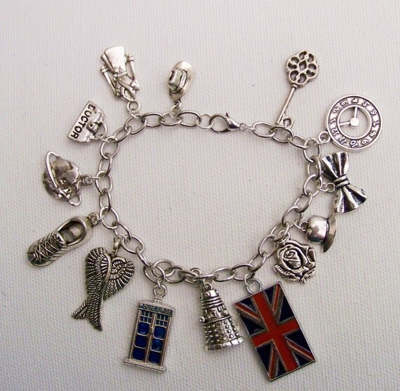 Dr. Who Themed Charm Bracelet, Detective Charm Bracelet, English TV ...