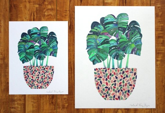 Monstera Pot Print by CactusClub on Etsy
