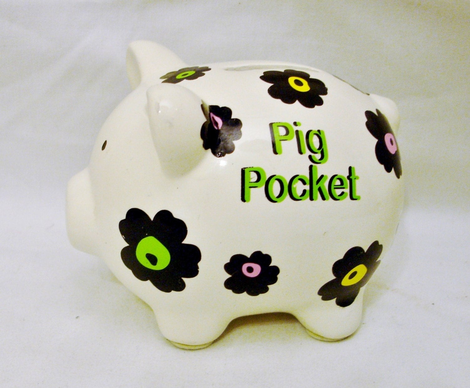 Pig Pocket Piggy Bank Ceramic Handcrafted and Hand Painted with ...