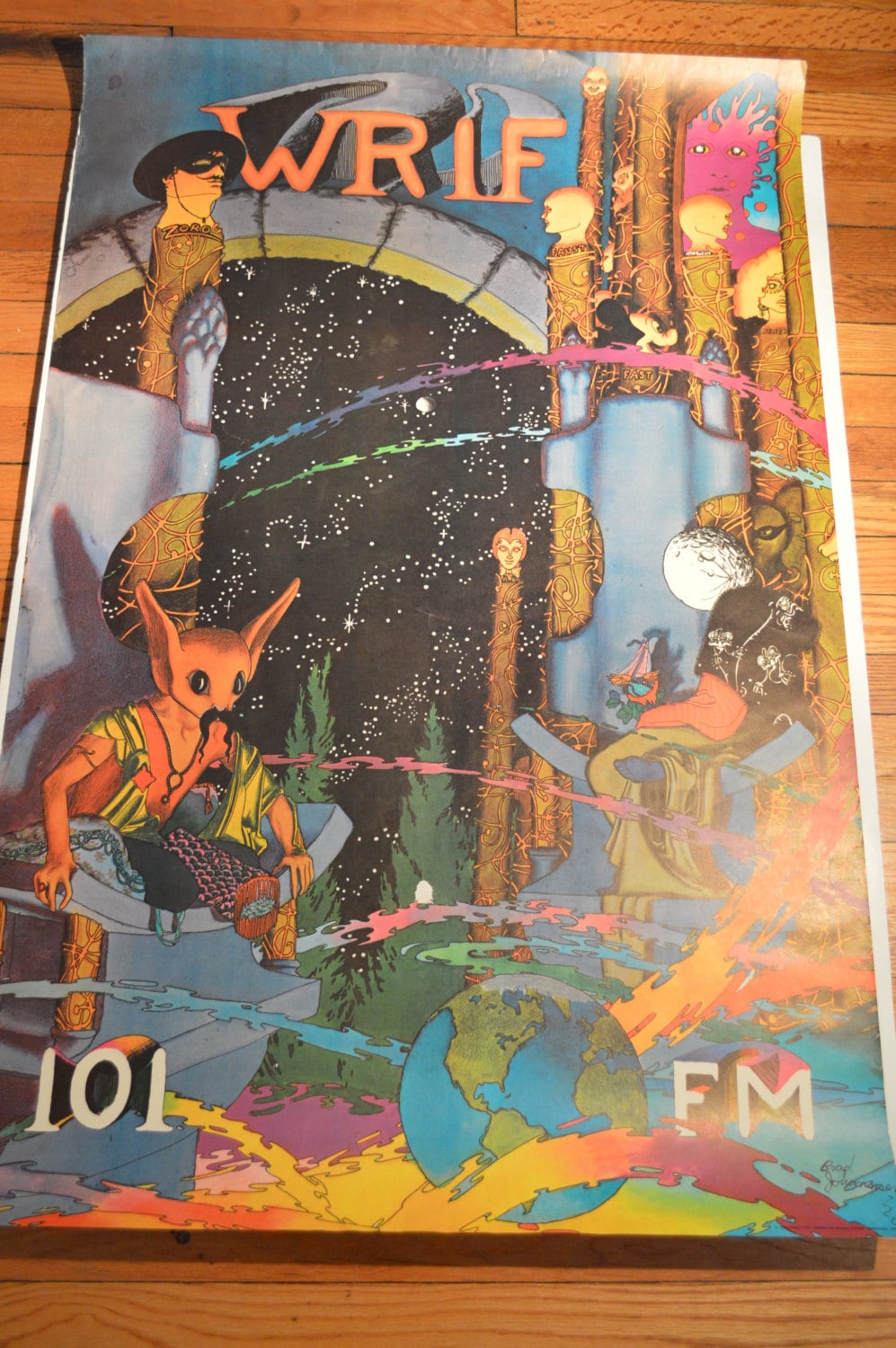 Vintage Psychedelic 1971 WRIF Detroit Radio Poster