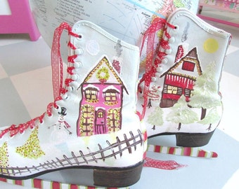 Painted ice skates | Etsy