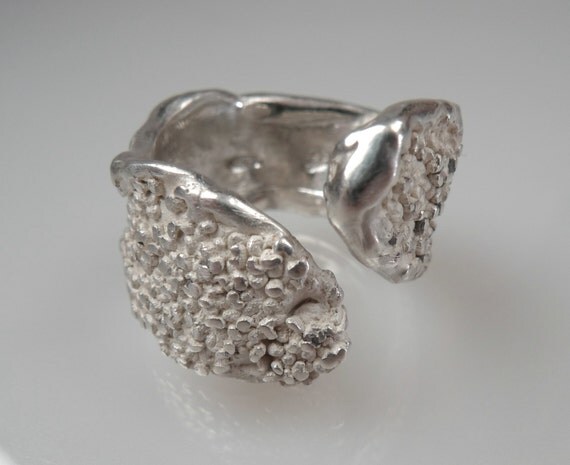 Organic Silver Ring Solid Sterling Silver Ring Open at