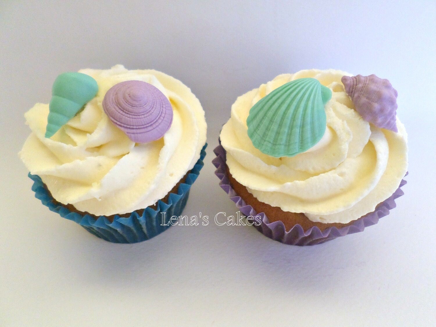 24 Mermaid Edible Fondant Shells Favors Cake Topper Cupcake