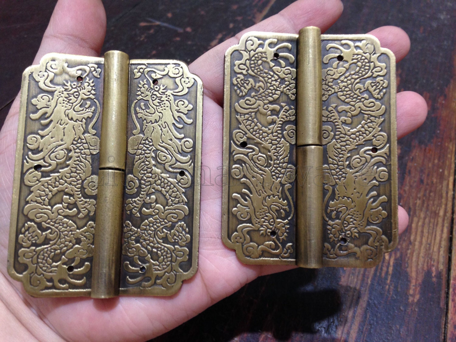 A Pair of Antique Brass Color Solid Brass 3.15 palace