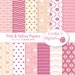 Pink and Yellow Digital Paper Scrapbooking Paper by DigitalWork