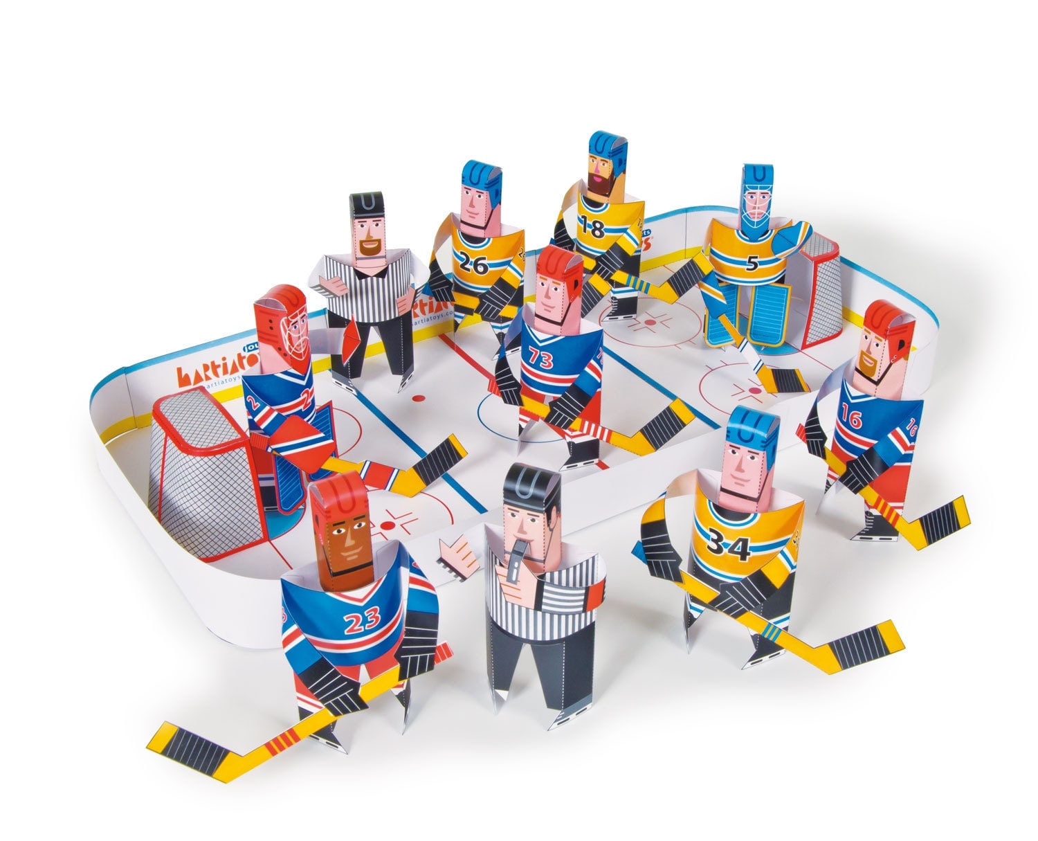 Ice Hockey DIY Paper Craft Kit 3D Paper Toys Colourful