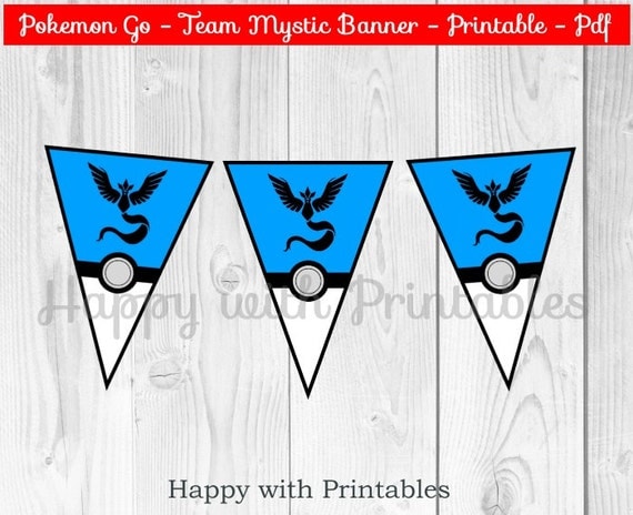 Pokemon GO Team Mystic Banner Blue Pokemon Banner Pokemon