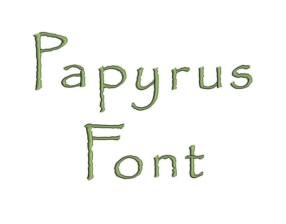 Papyrus Satin Script Digitized Machine Embroidery Font Upper