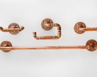 2 Piece Galvanized Pipe Bathroom Accessory Set For Half Bath.