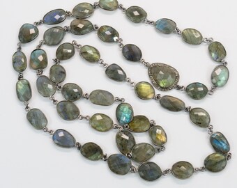 Knotted Dumorite and Labradorite Tassel by OliverRafCollection