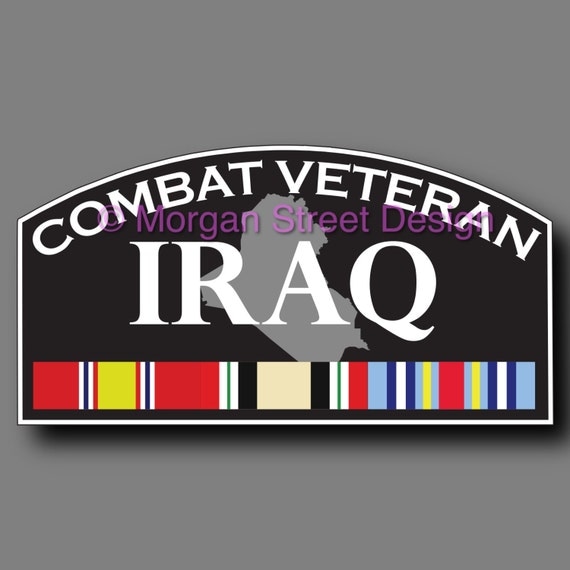 Iraq Combat Veteran Die Cut Vinyl Decal Sticker