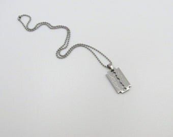 Unique razor blade necklace related items | Etsy