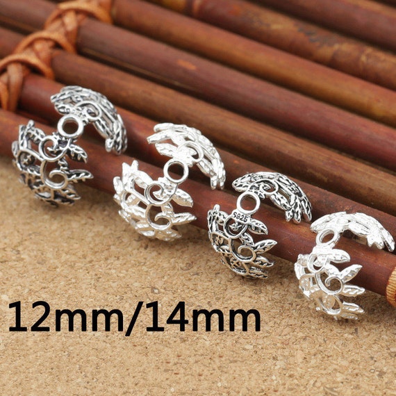 Sterling Silver Bead Caps 925 Silver Flower Bead End Caps