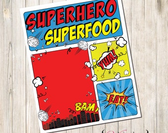 INSTANT DOWNLOAD Editable Superhero Party Sign Superhero