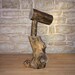Small LED Log Light Table Lamp Desk Light Real Wooden Log