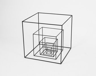 Cube Frames Set of 3 Handmade Geometric Steel Wire Frame
