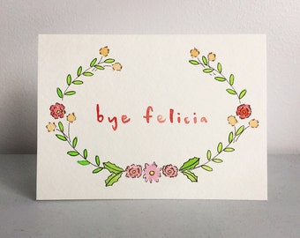 Bye felicia card | Etsy