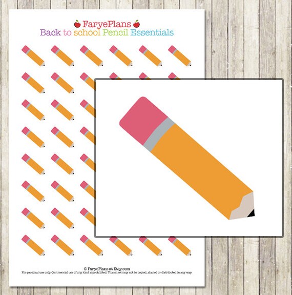 Printable pencil stickers for studying teaching / Erin