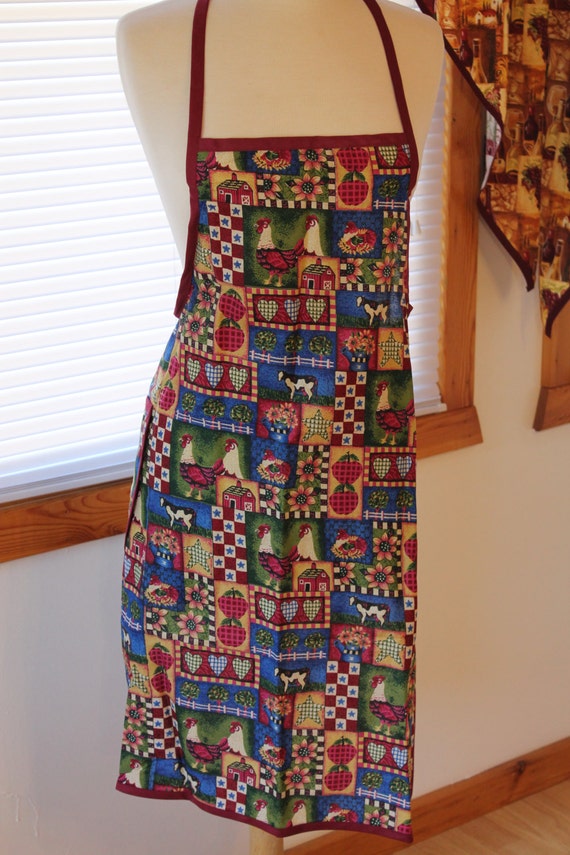 Apron Farm Pattern with Chickens