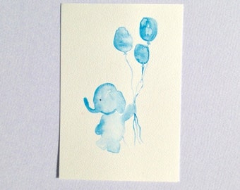 Elephant watercolor | Etsy