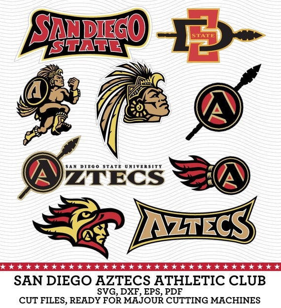 San Diego Aztecs Club Logo SVG dxf eps PDF by SVGsilhouetteDXF